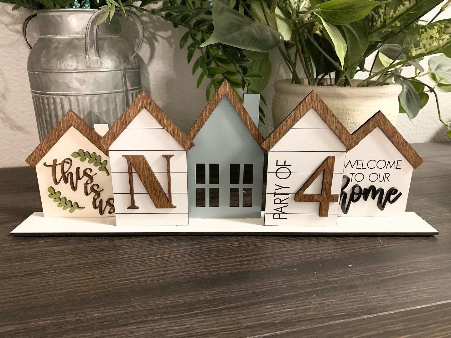 Personalized Standing House Centerpiece Farmhouse Decor - Etsy