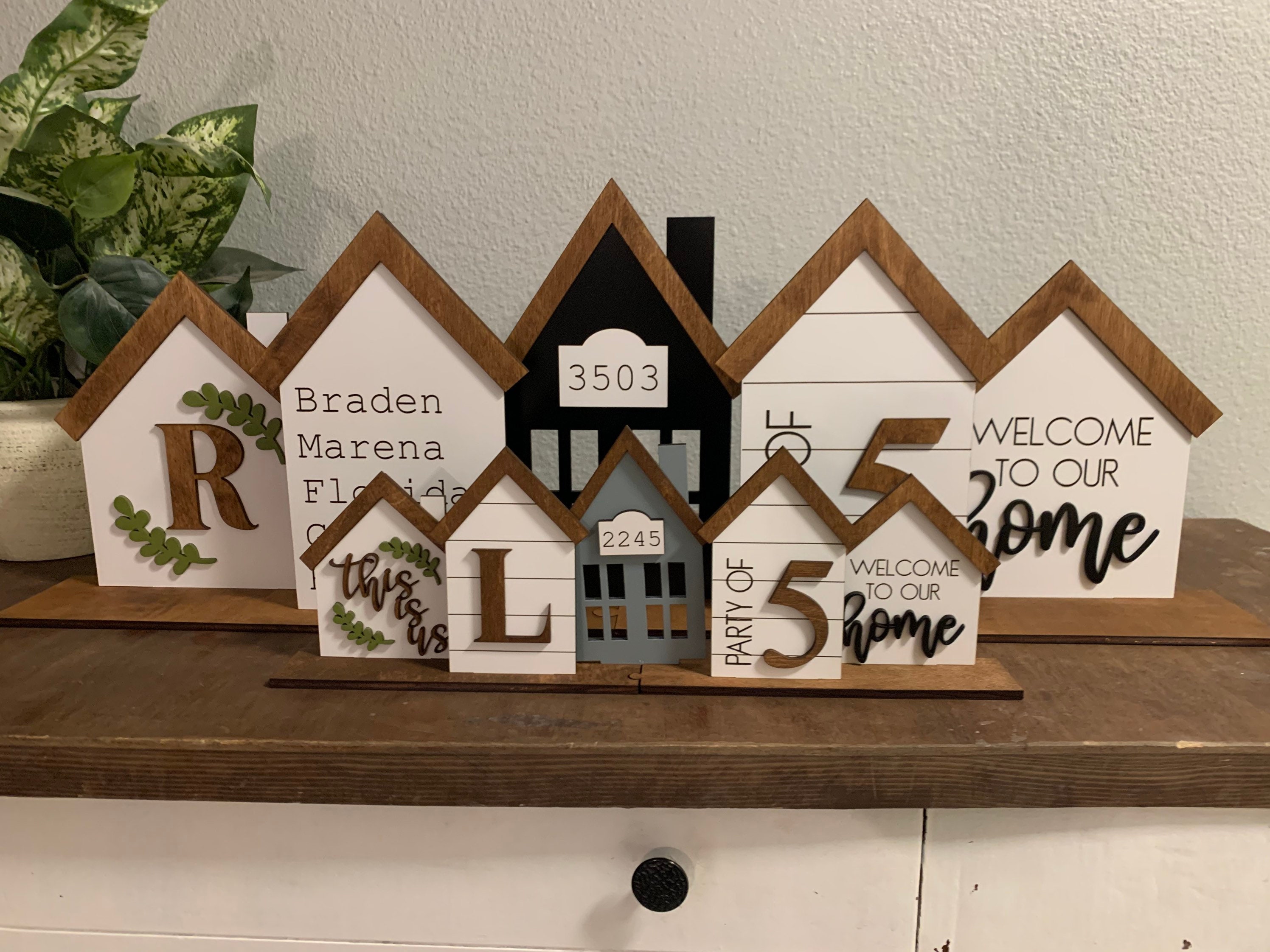 Personalized Standing House Centerpiece Farmhouse Decor - Etsy