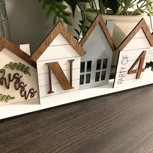 Personalized Standing House Centerpiece + Farmhouse Decor + Family Name ...
