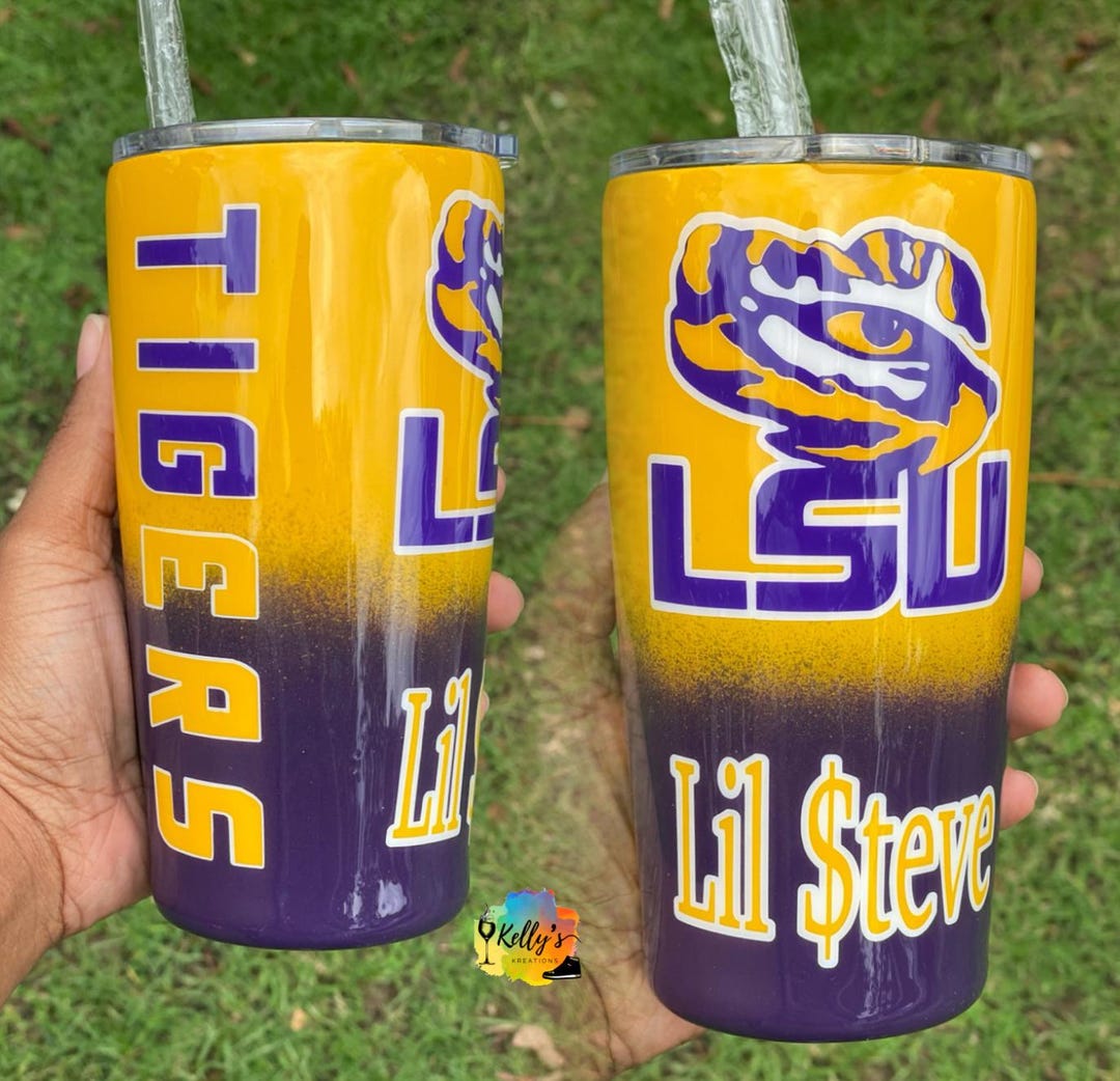 Personalized LSU Tumbler: Glitter or Non-glitter - Etsy