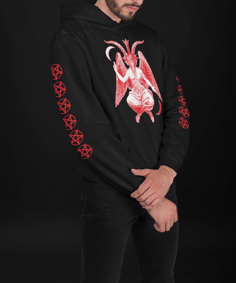 Baphomet Satanic Pentagram Hoodie - Occult Art, Dark Witchcraft, Pastel ...