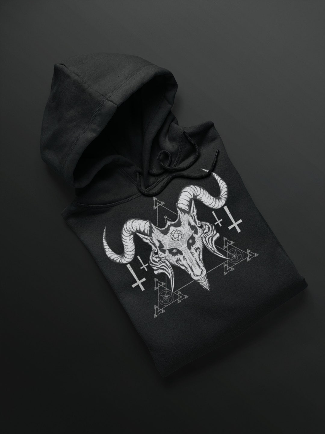 Satanic Hoodie - Baphomet Satan 666 Gothic Clothing Witchcraft Evil ...