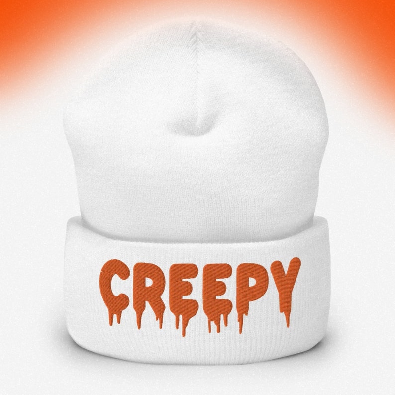 Creepy Cute Halloween 3D Puff Print Cuffed Beanie Witch Party Hats - Etsy
