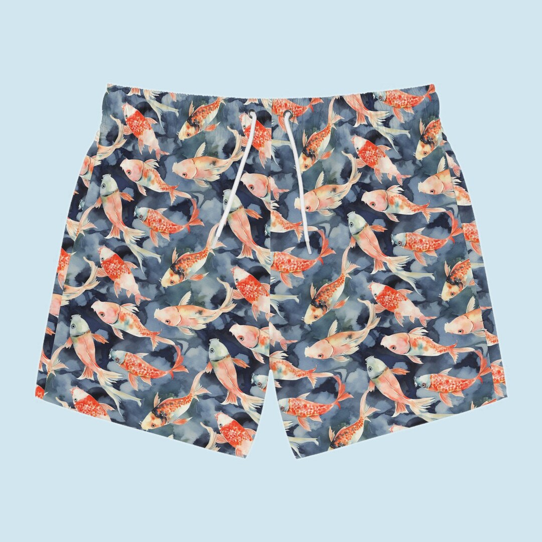 Make a Splash With These Watercolor Koi Fish Swim Trunks - Perfect for ...