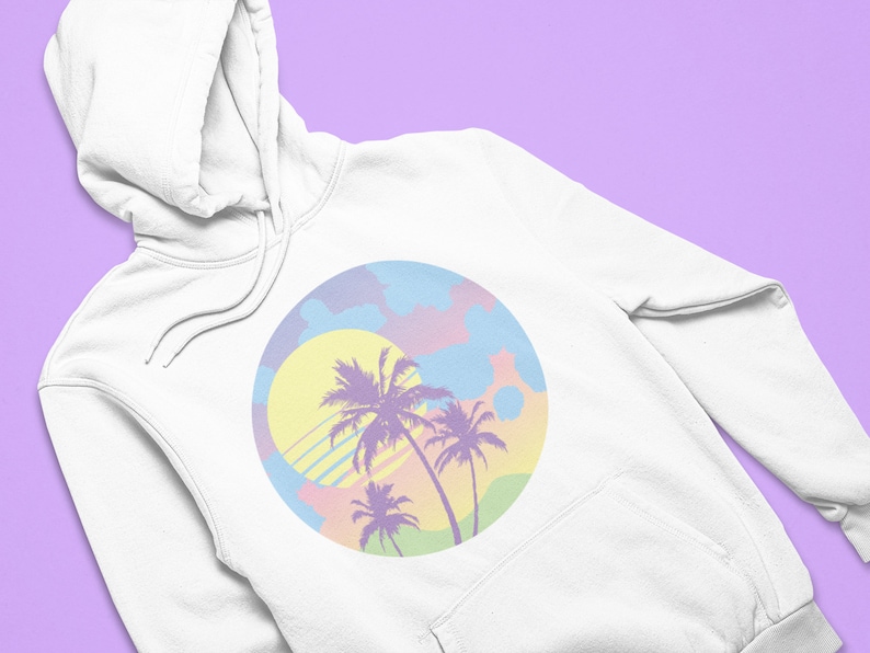 Retrowave Hoodie, Vaporwave Sunset, Synthwave Clothing, Lo Fi, Pastel ...