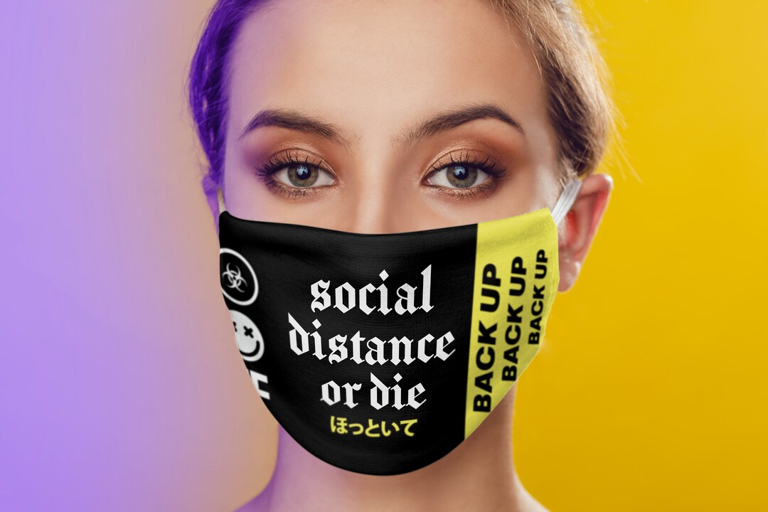 Social Distance Aesthetic Face Mask Washable, Cotton Reusable ...