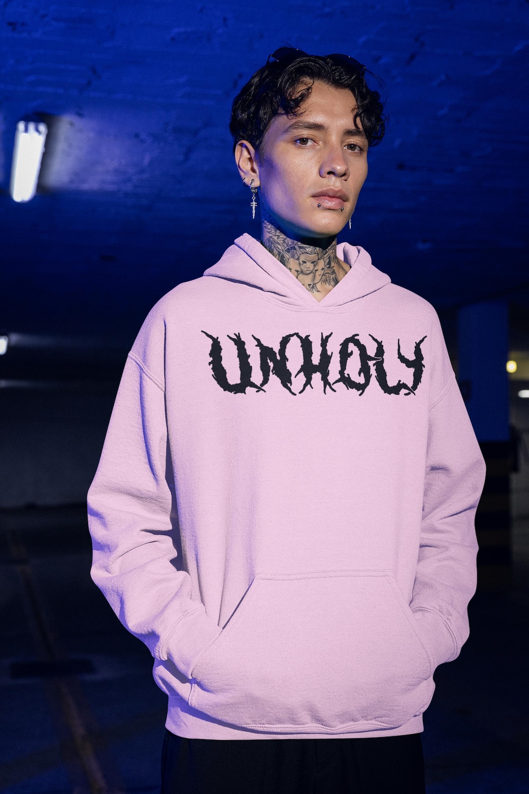 Unholy Death Metal Hoodie, Dark Metal Graphic Sweatshirt, Gothic Band ...