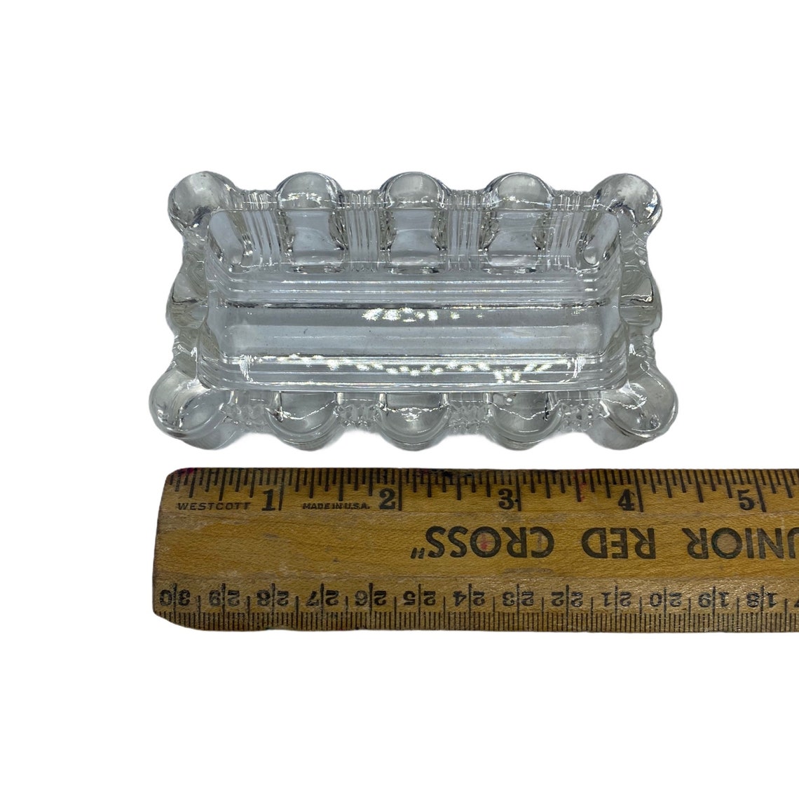 1920s Crystal Salt Cellar Art Deco Large Ribbed Rectangular - Etsy