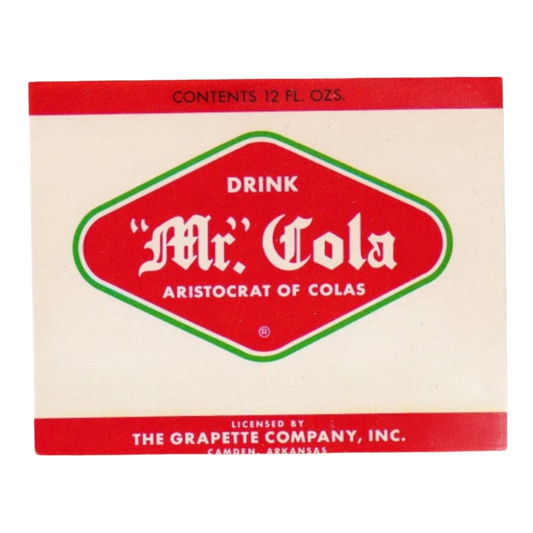 1960s Mr Cola Soda Bottle Label Advertising Aristocrat of Colas ...