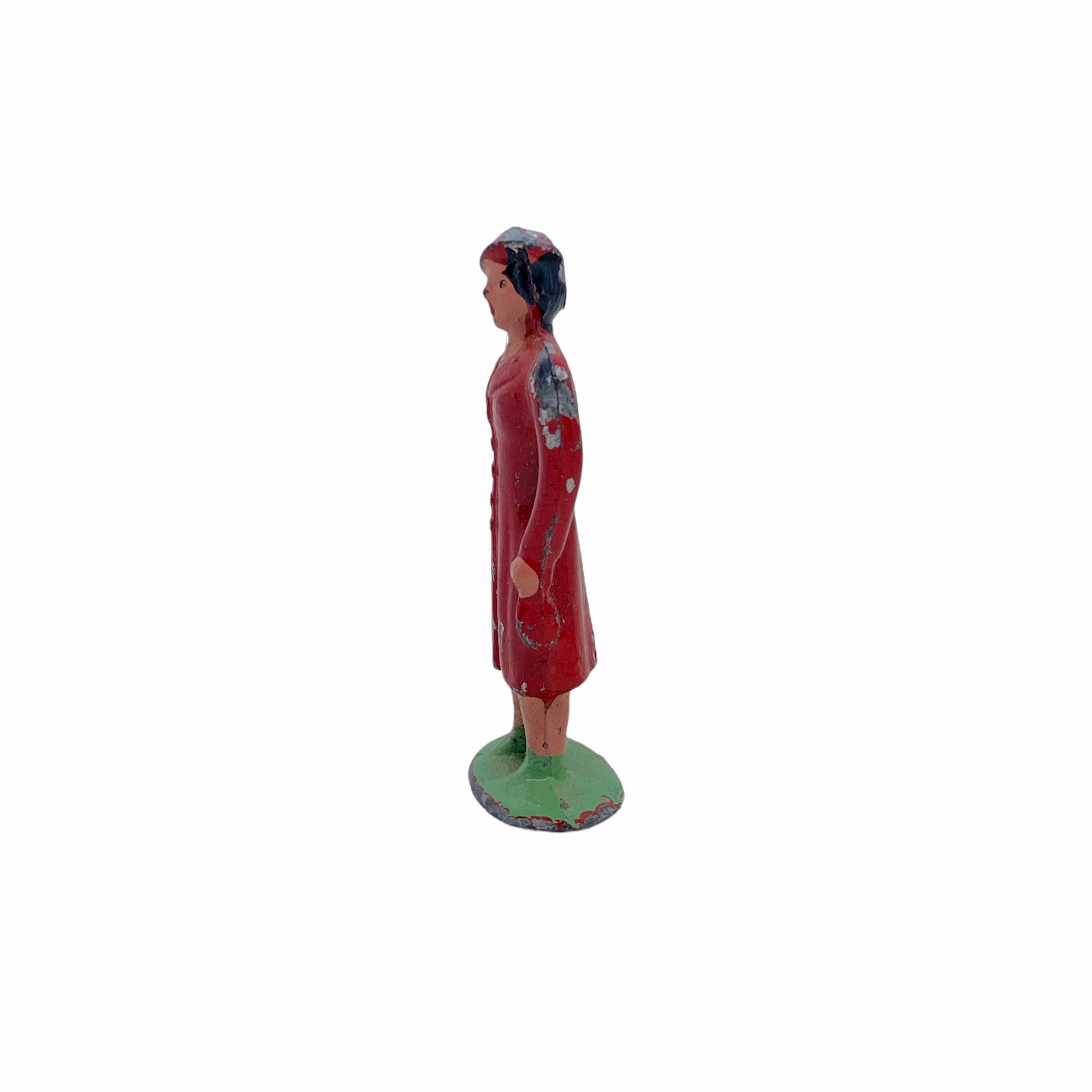 1950s Barclay Vintage Lead Figure Woman in A Red Dress Manoil - Etsy