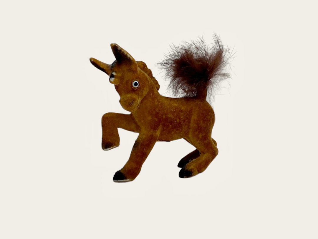 Vintage Flocked Donkey Foal Toy Decor Mid Century Kitsch Collectible ...