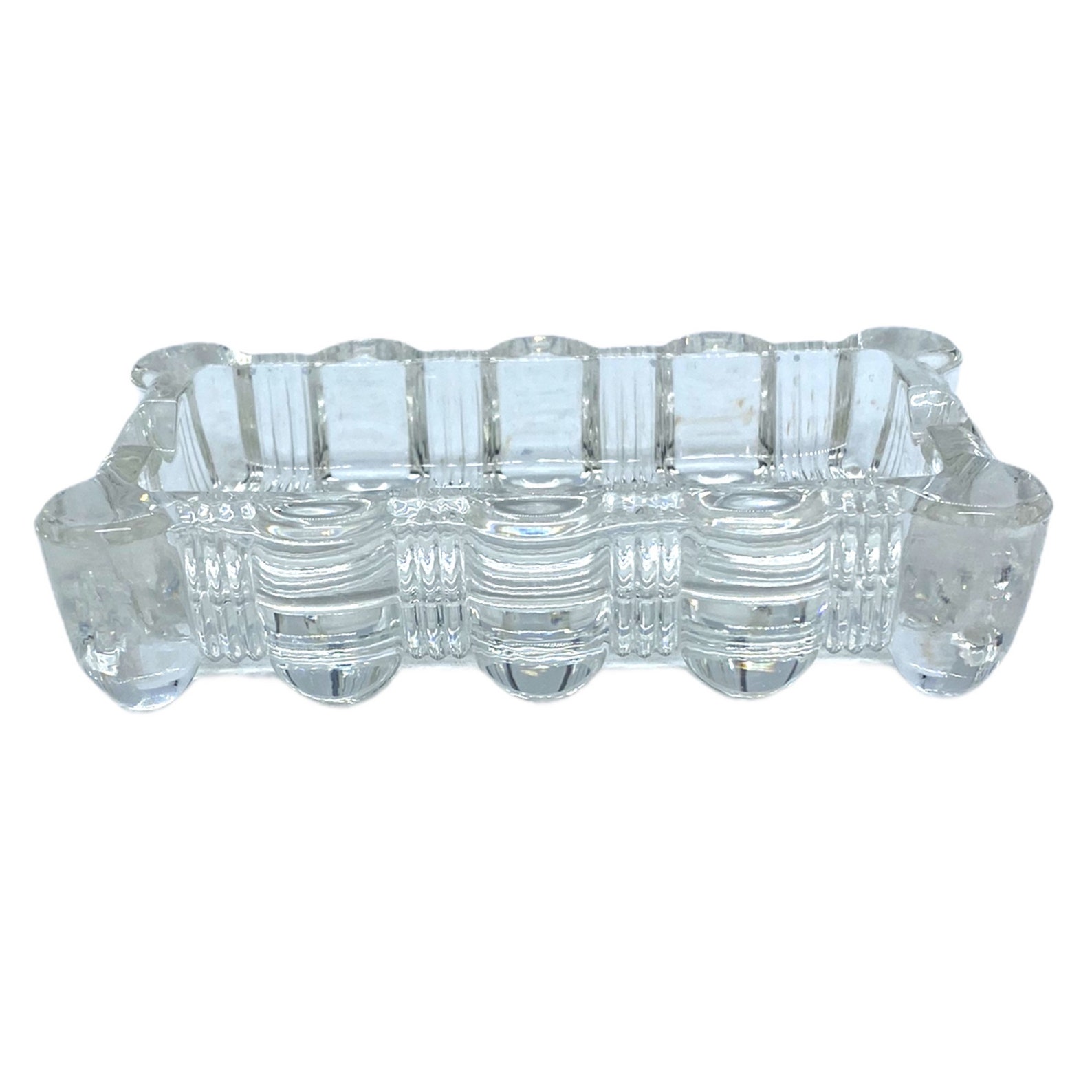 1920s Crystal Salt Cellar Art Deco Large Ribbed Rectangular - Etsy