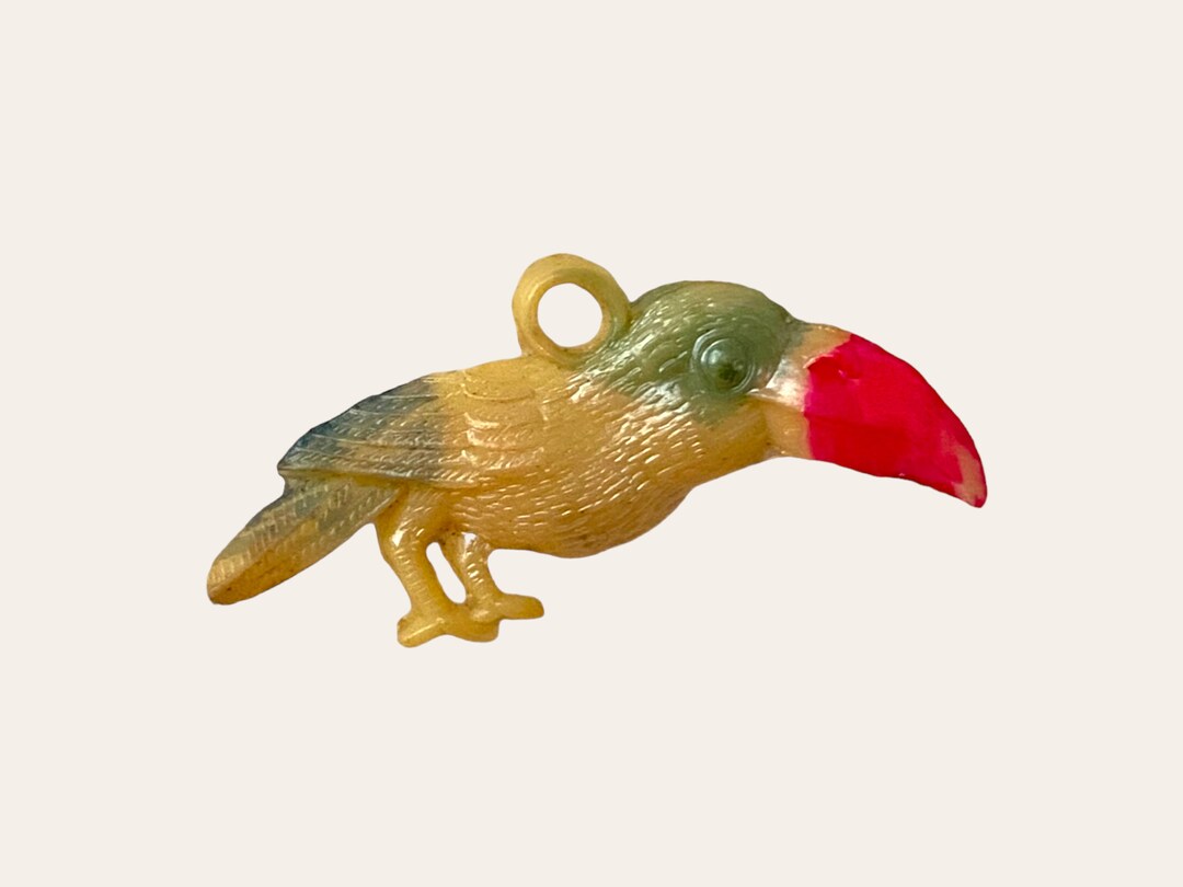 1940s Celluloid Cracker Jack Bird Toucan Charm Parrot for Jewelry ...
