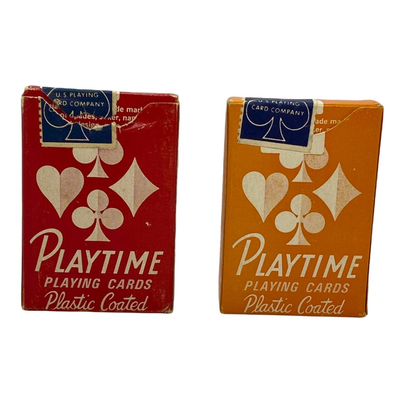 2 Decks Playtime Playing Cards in Box Game Vintage Miniature - Etsy