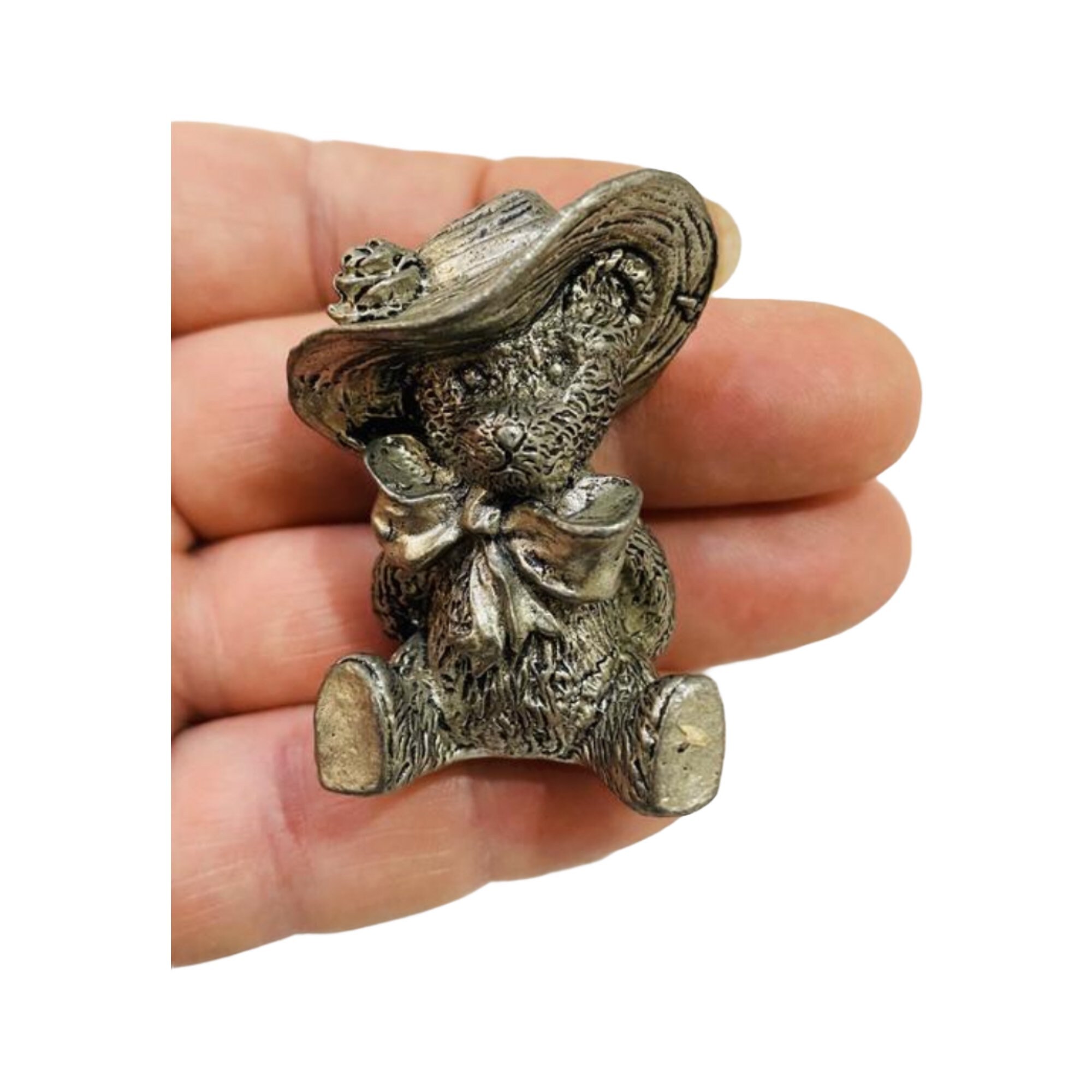 VTG Mini Pewter Bear Wearing Bonnet Hat Figurine Metal Animal - Etsy 日本