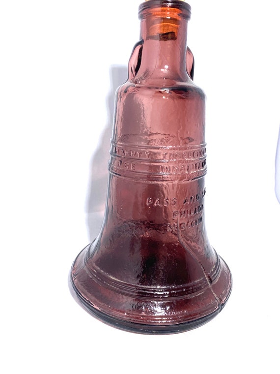 Vintage Wheaton Amethyst Glass Bottle Liberty Bell Purple Collectible ...