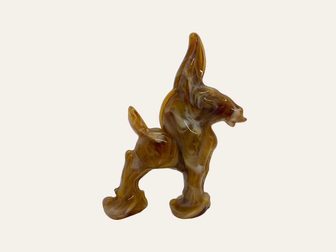 Unique VTG Caramel Slag Glass Donkey Sculpture Collectible Heisey ...