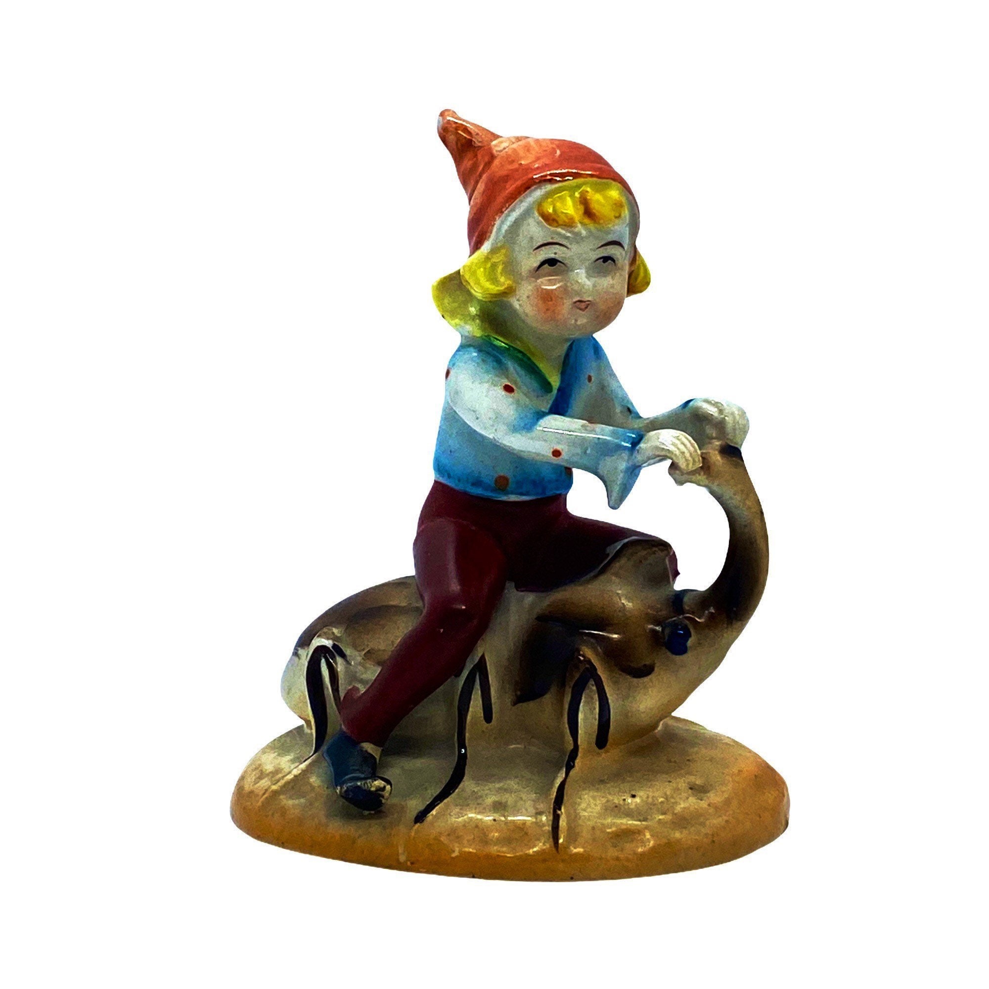 1940s Pixie Brownie Riding a Beetle Insect Bug Rare Made in | Etsy