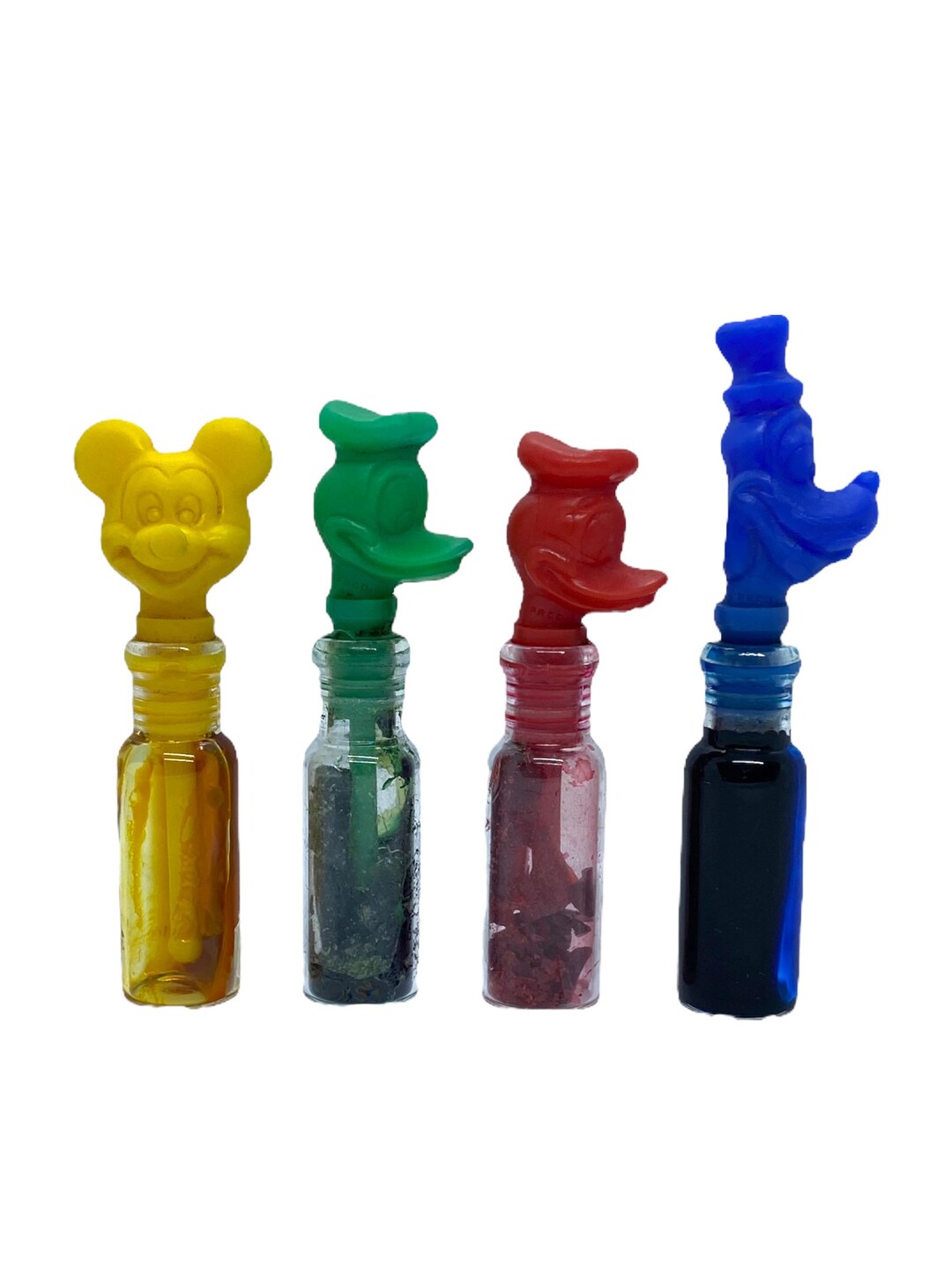 1960s Rubys Easter Egg Dye Glass Bottles With Disney Characters Mouse ...