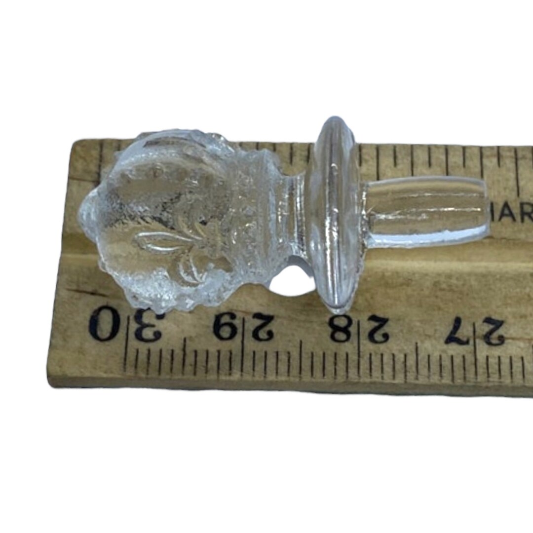Mini Antique Glass Crown Stopper Fleur De Lis EAPG Crown Miniature ...