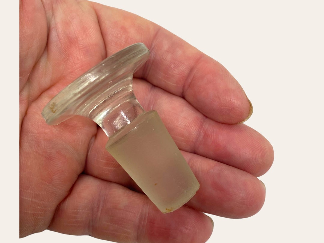 Vintage Clear Ground Glass Flat Top Stopper for Apothecary - Etsy