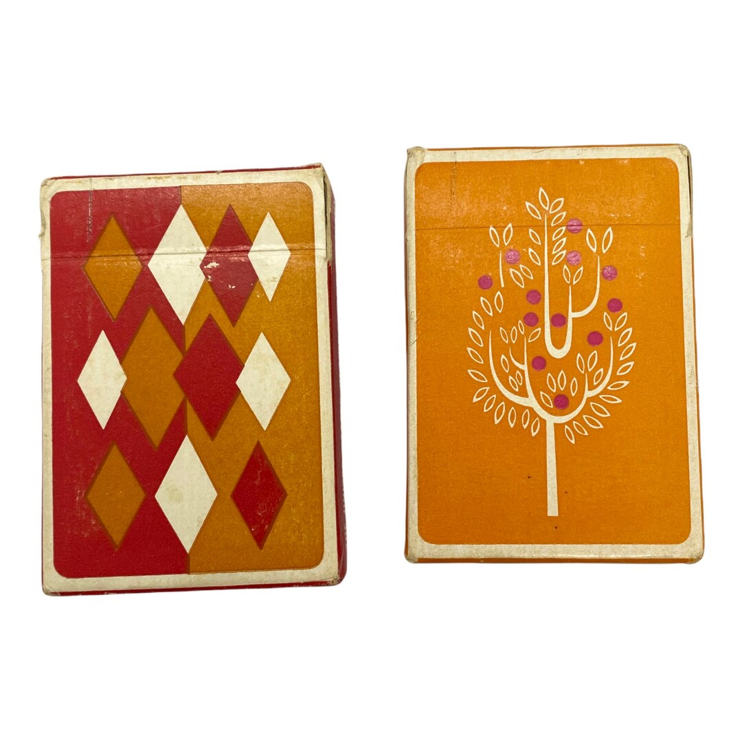 2 Decks Playtime Playing Cards in Box Game Vintage Miniature Card ...