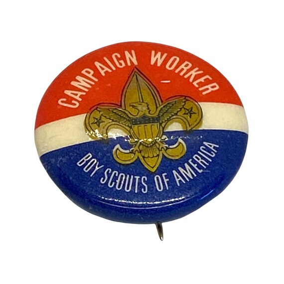 1940s Boy Scouts Campaign Worker Pinback Pin Badge Vi… - Gem