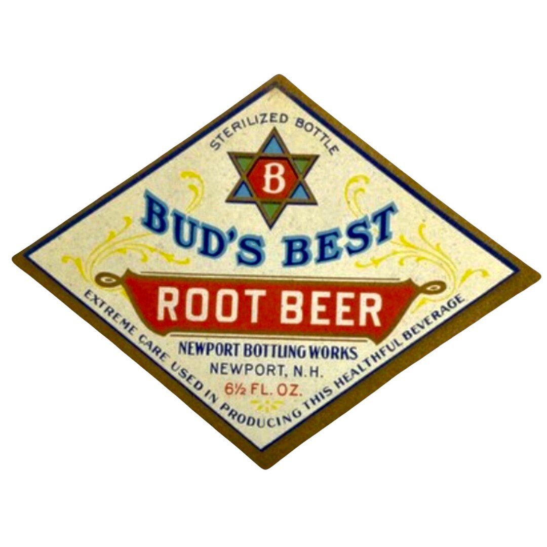 1920s Buds Best Root Beer Label Soda Vintage Newport Bottling Works NH ...
