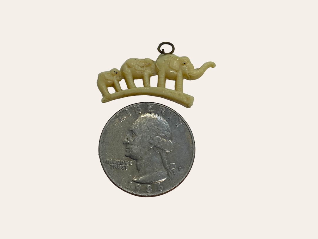 1940s Cracker Jack Prize Elephant Family Celluloid Charm Toy Estate ...