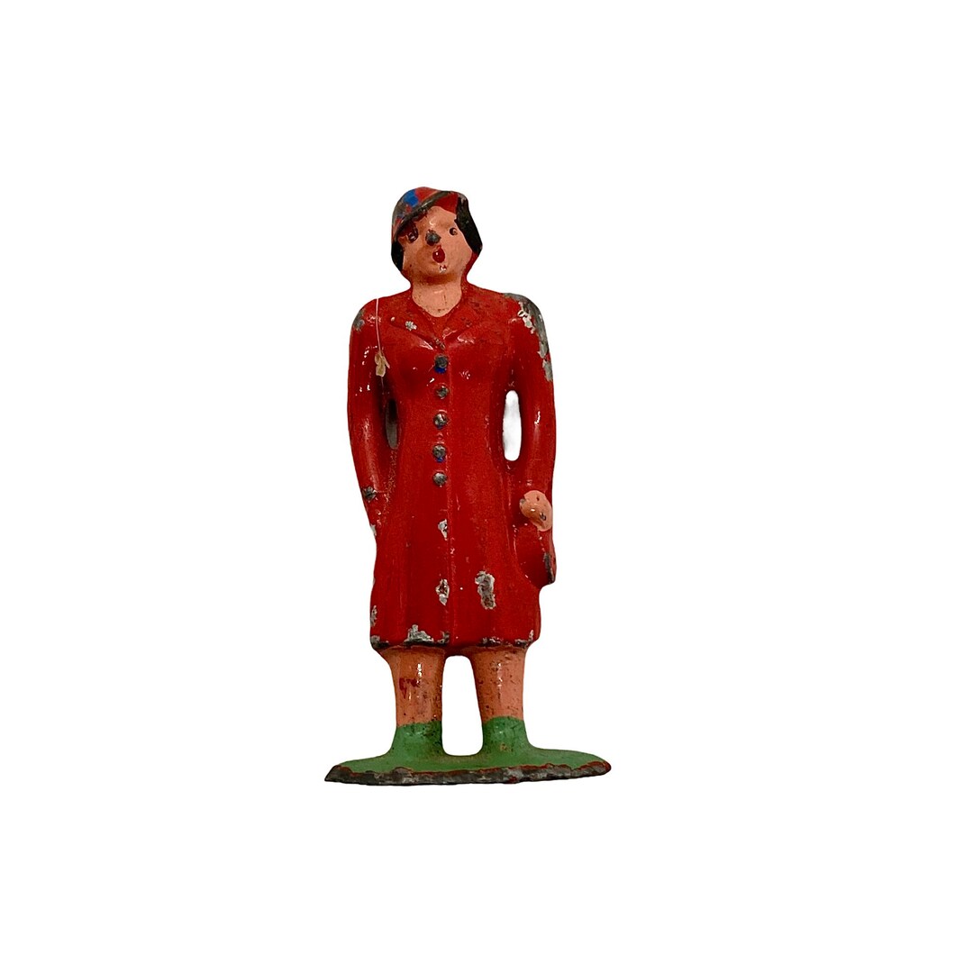 1950s Barclay Vintage Lead Figure Woman in A Red Dress Manoil - Etsy