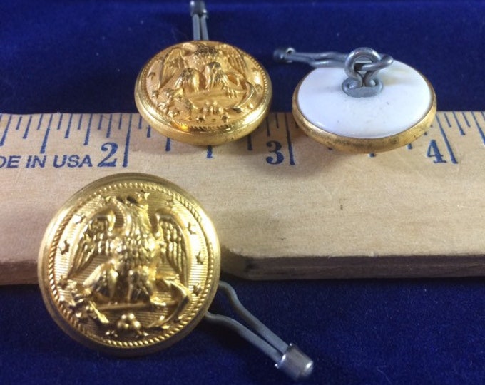 Vintage Navy Eagle Buttons Metal Military Set of 3 Button - Etsy