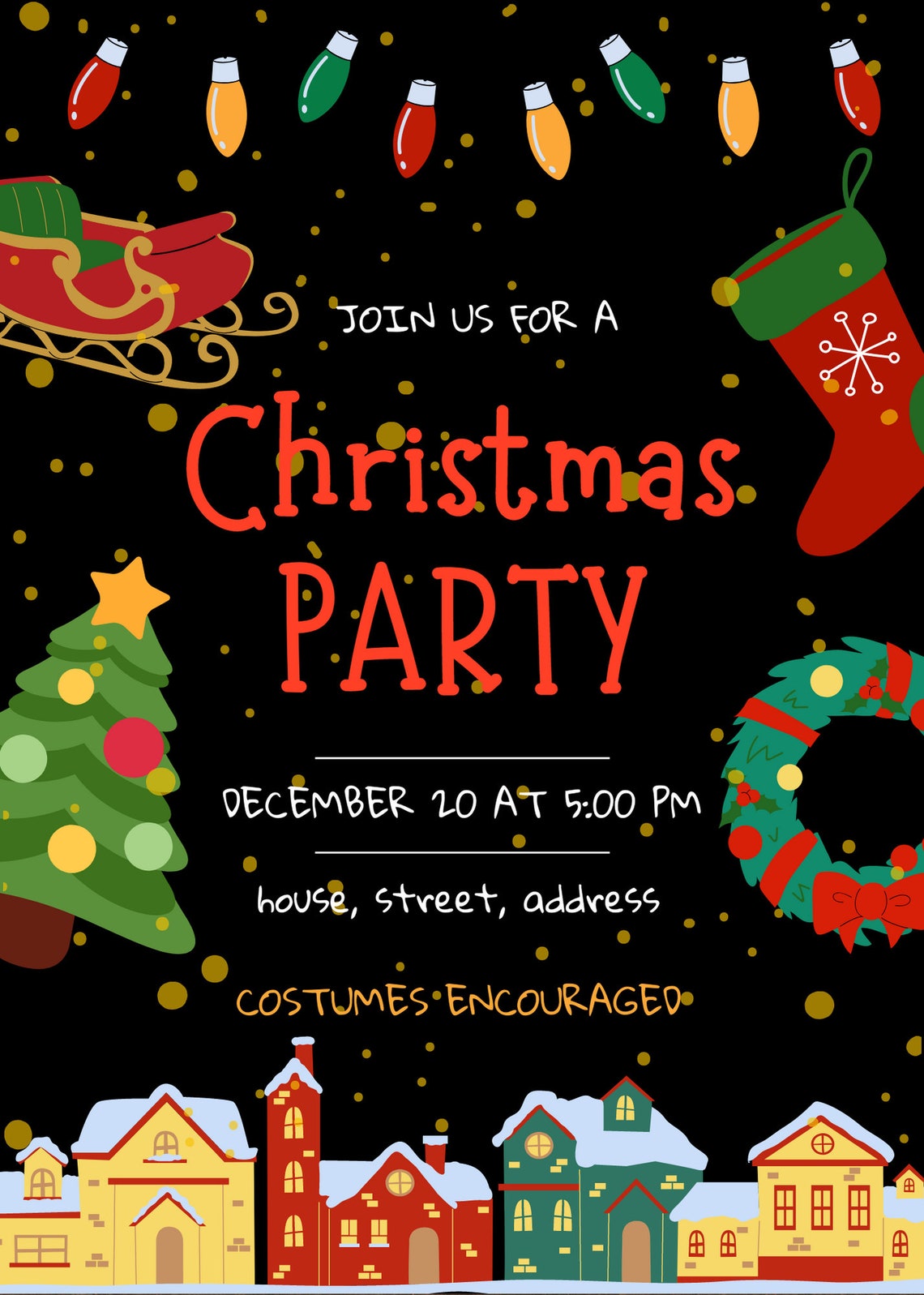 Editable Christmas Party Invitation, Christmas Party Invitation, Party ...