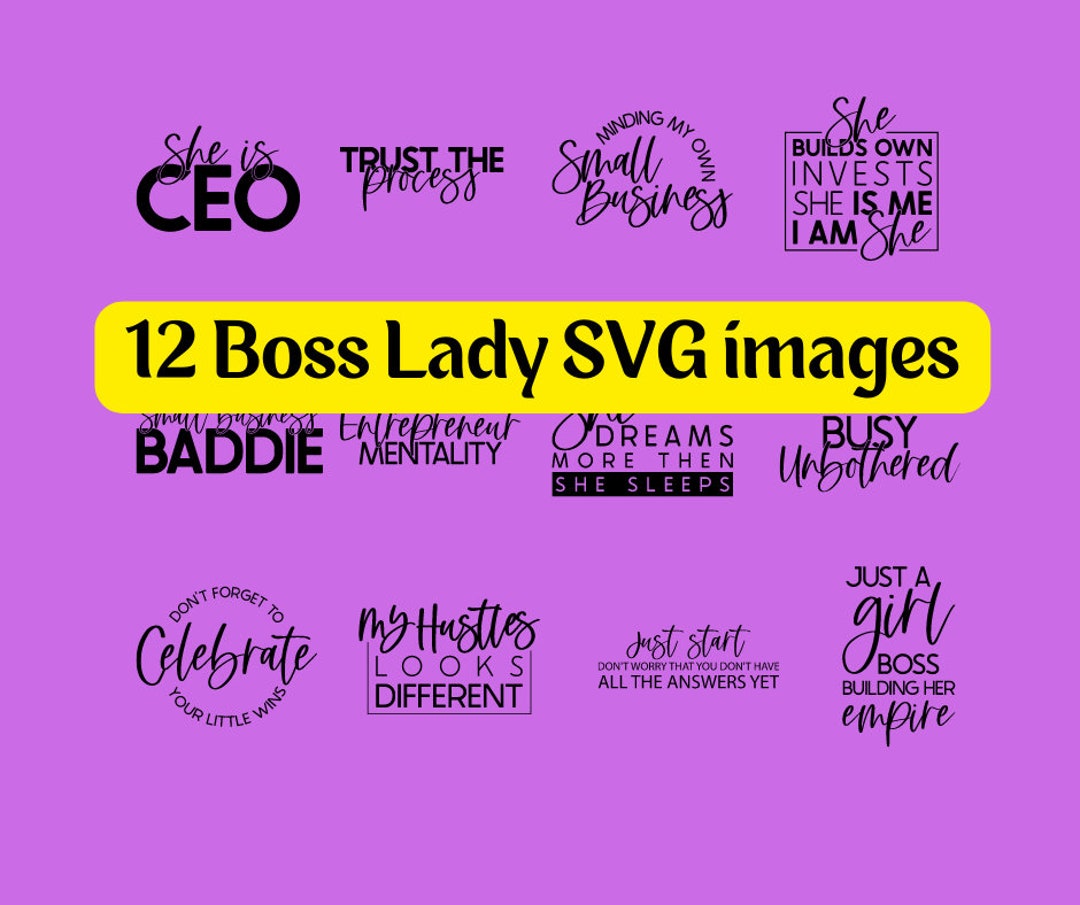 Boss Lady SVG Bundle: Small Business Boss T-shirt Designs (digital ...