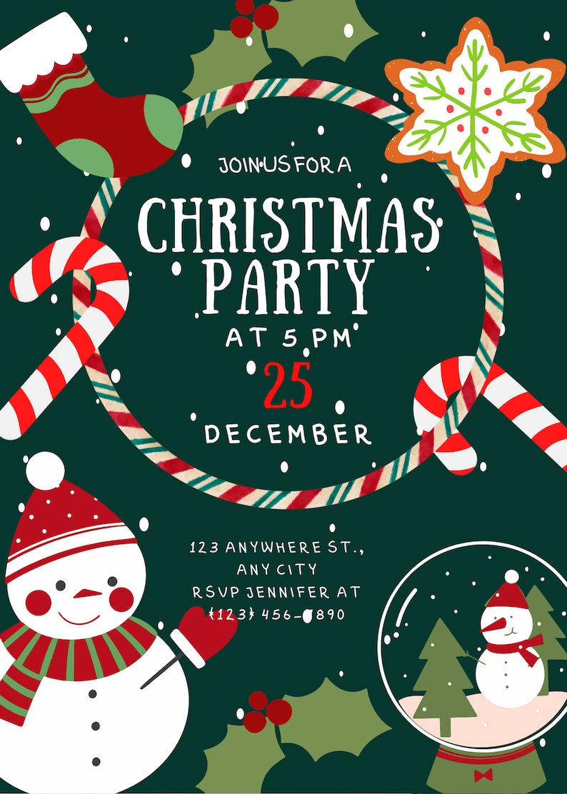Editable Christmas Party Invitation, Christmas Party Invitation, Party ...