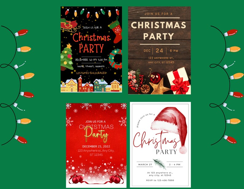 Editable Christmas Party Invitation, Christmas Party Invitation, Party ...