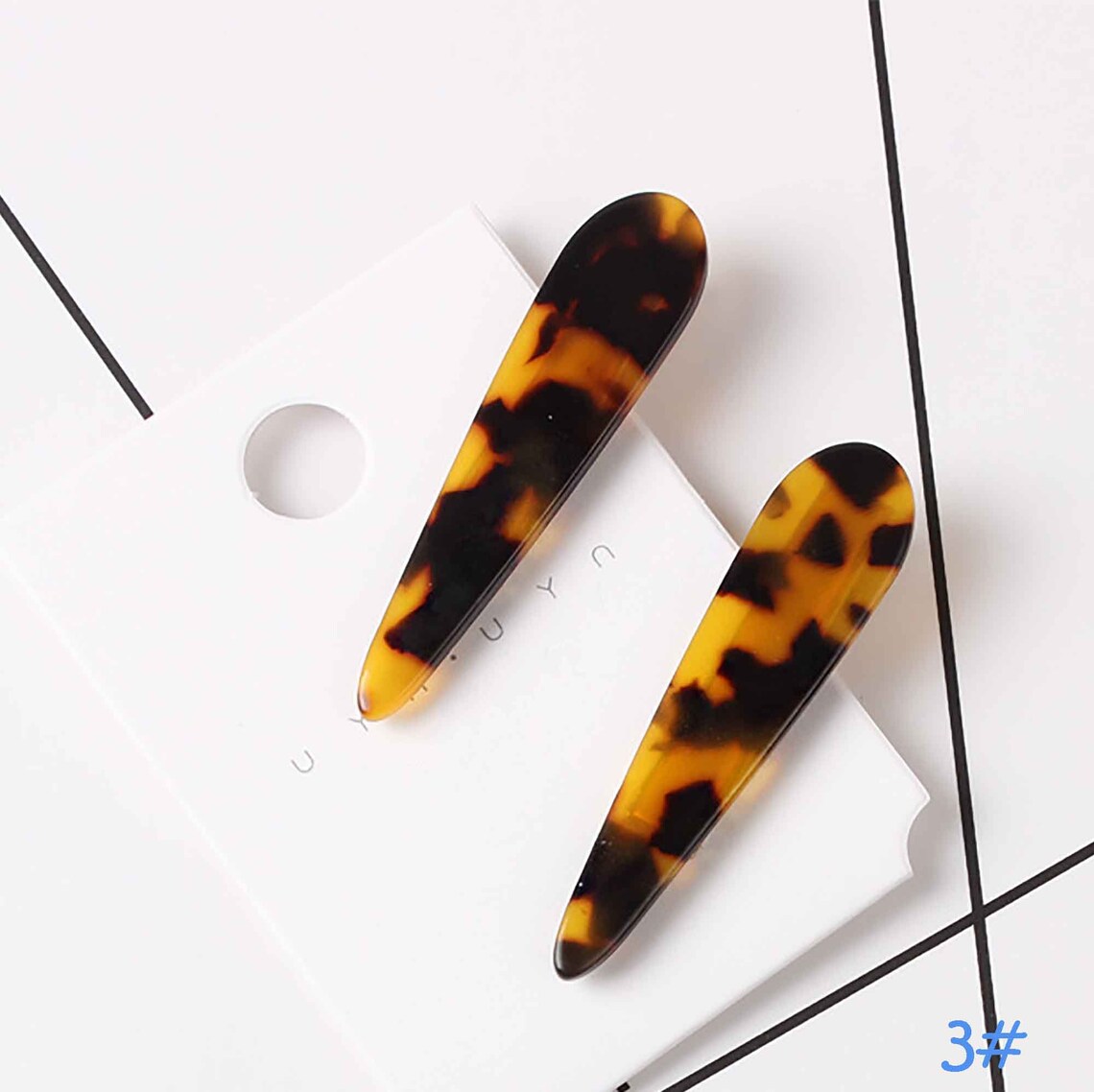 Fashion Simple Leopard Hairpin Acrylic Hairpin Light/Dark | Etsy