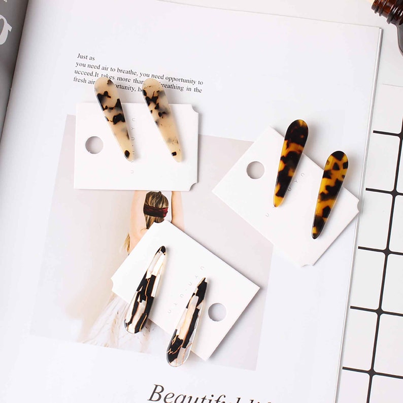 Fashion Simple Leopard Hairpin Acrylic Hairpin Light/dark - Etsy