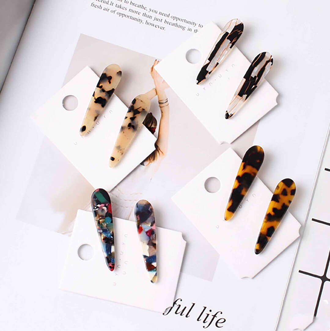 Fashion Simple Leopard Hairpin Acrylic Hairpin Light/dark - Etsy