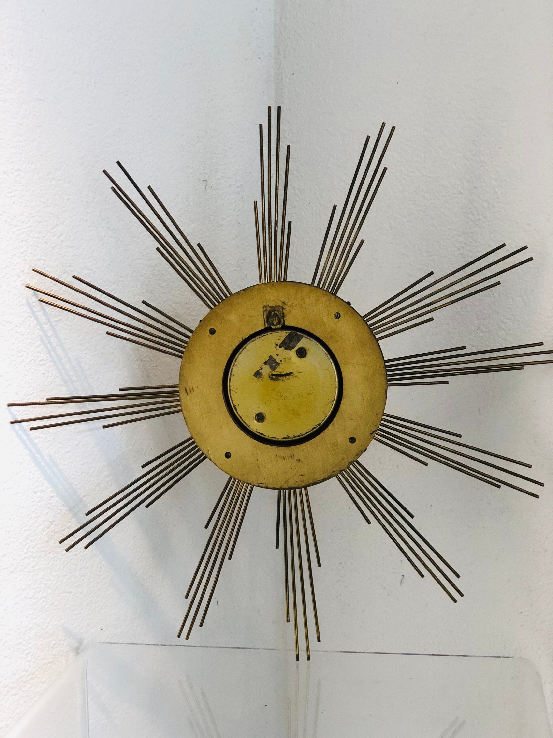 Mechanical Clock in the Shape of the Sun, 1960s - Etsy