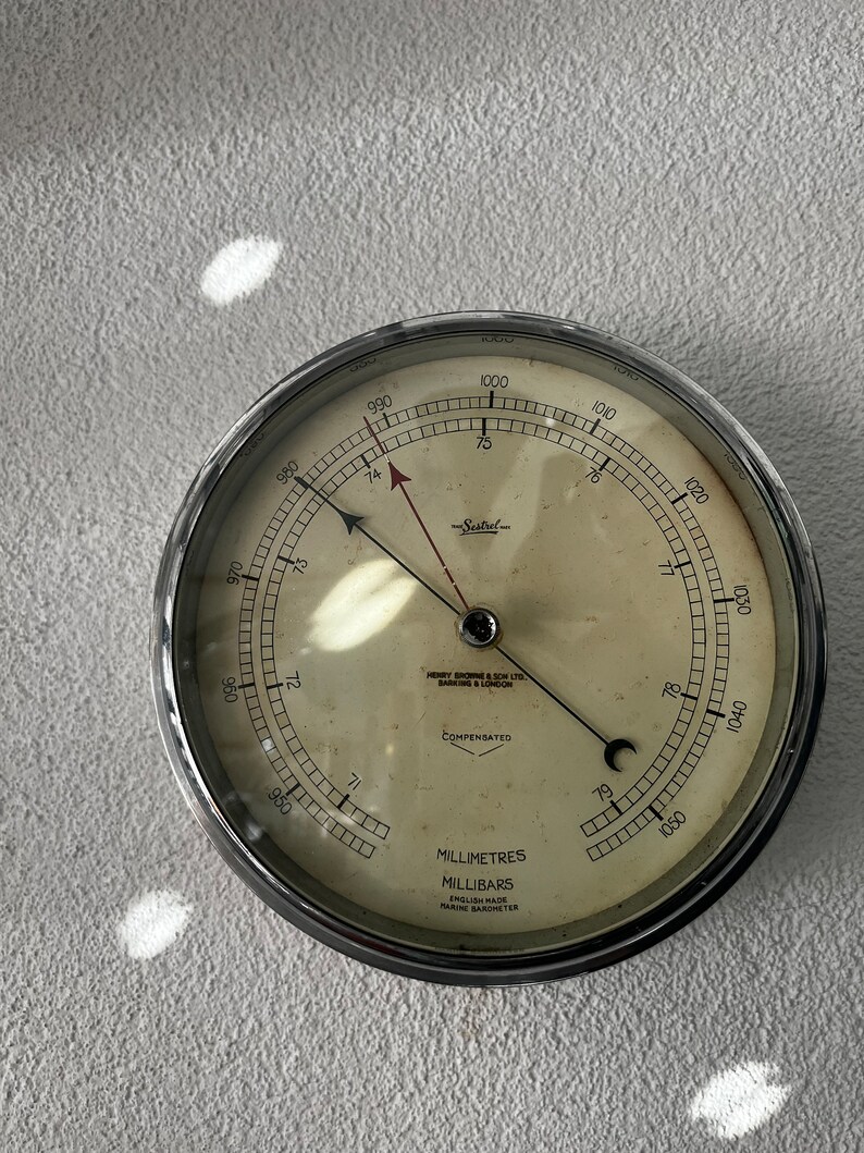 Sestrel Marine Aneroid Barometer Signed henry Browne & Son Ltd, Barking ...