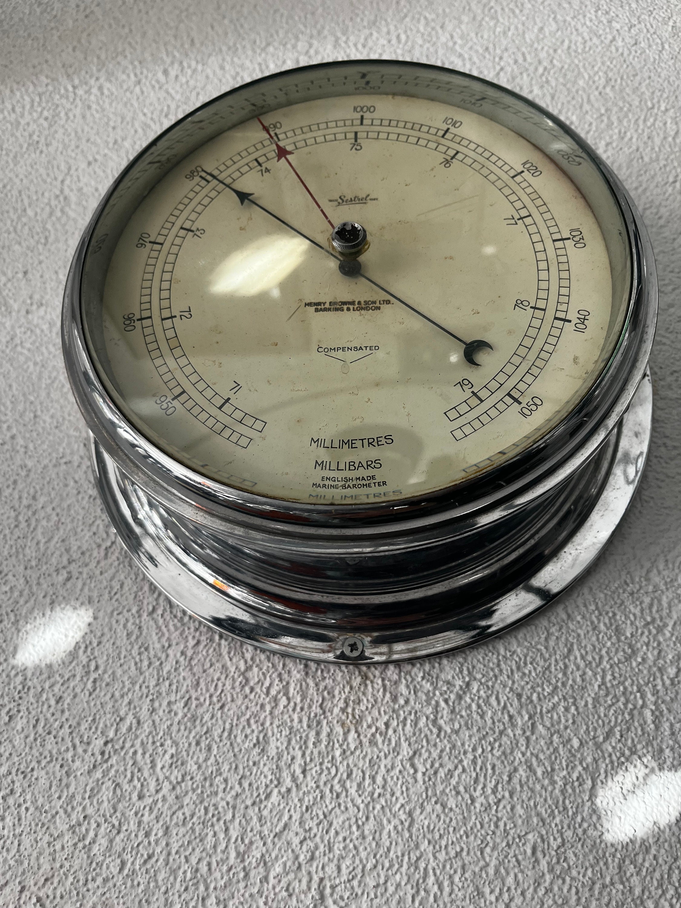 Sestrel Marine Aneroid Barometer Signed “henry Browne & Son Ltd ...