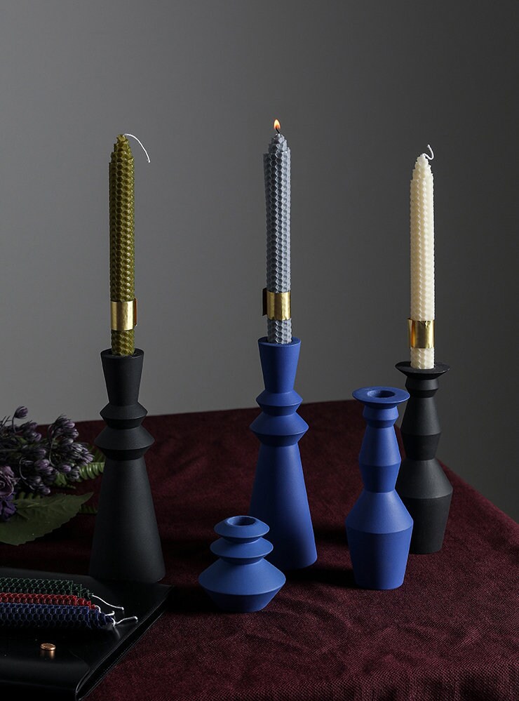 Hand pinch modern Candlestick/ Handmade Ceramic Candlestick/ | Etsy