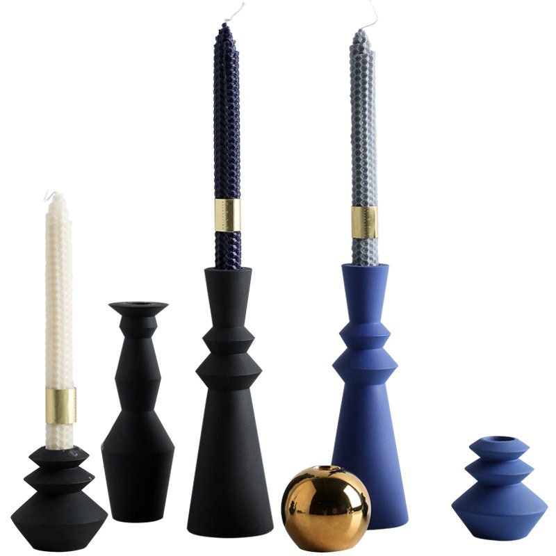 Hand pinch modern Candlestick/ Handmade Ceramic Candlestick/ | Etsy