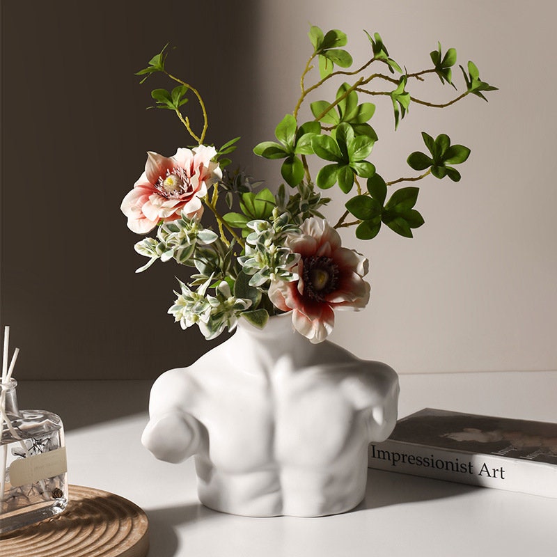 Man muscle body art vase nordic vasemodern home décorwhite - Etsy.de