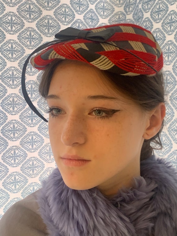 vintage pillbox hat 50s - Gem