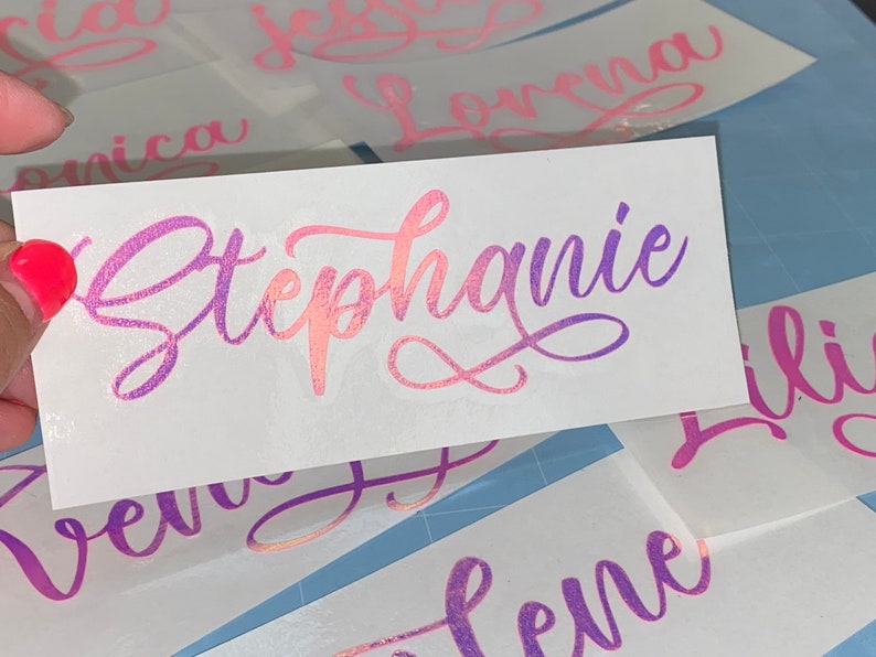 Personalized Vinyl Name Decal or Quote Decal in Holographic or ...