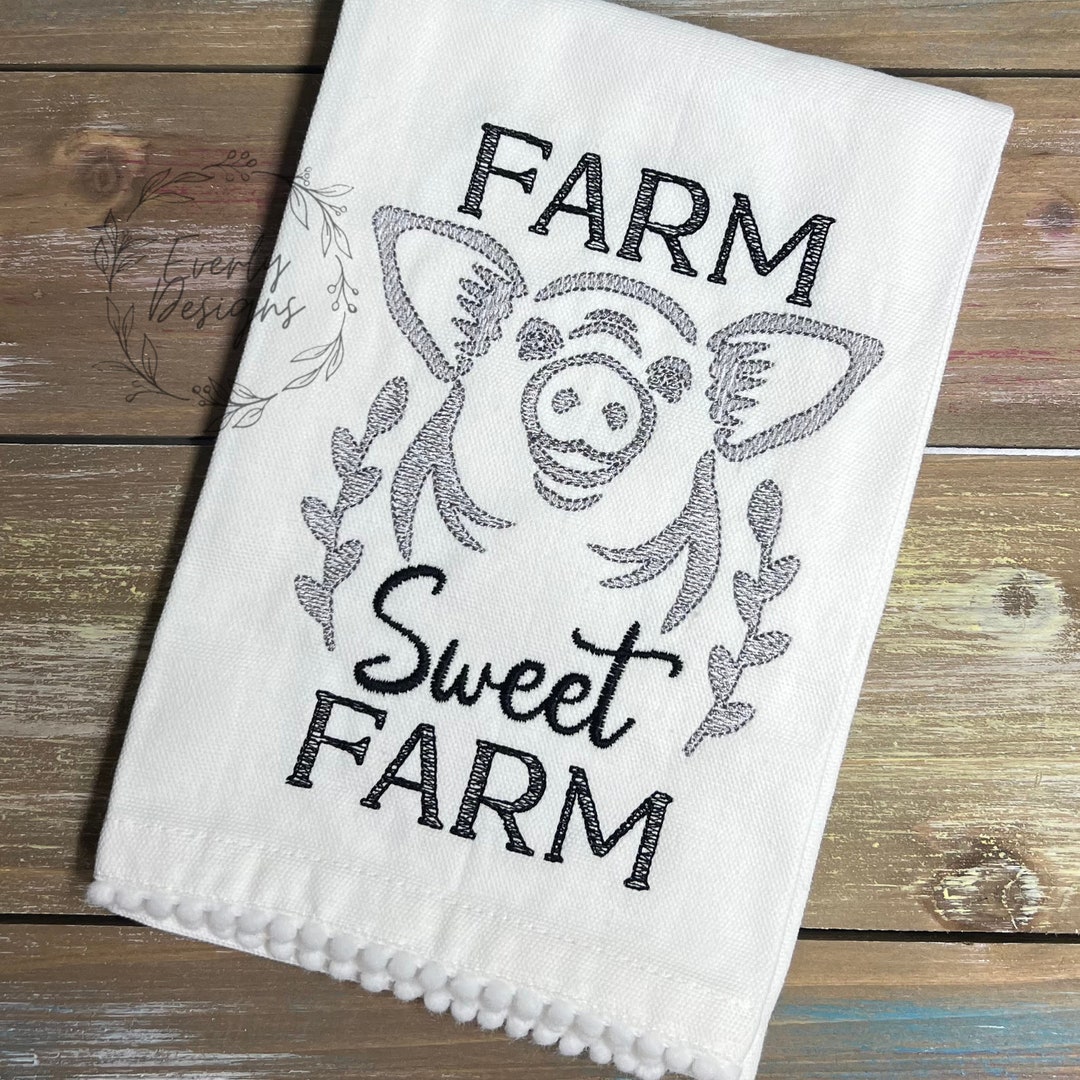 Farm Sweet Farm Towel, Farmhouse, Country, Kitchen Towel, Kitchen ...