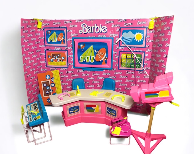 1987 Barbie 6 O'clock NEWS Playset - Near Complete - 80s, Mattel - Etsy