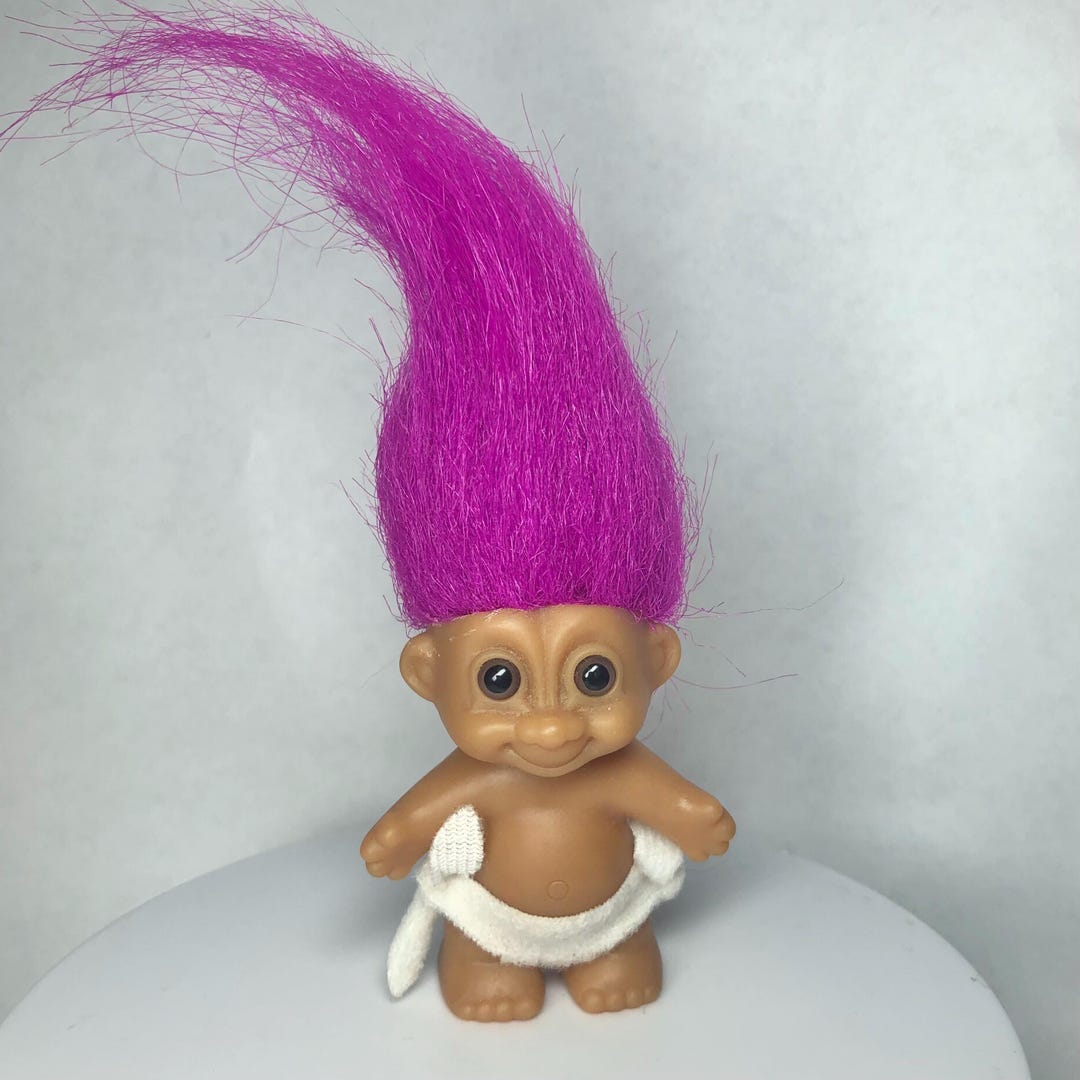 90s Baby Troll Doll Figure - Purple Hair - Russ - Vintage - Etsy