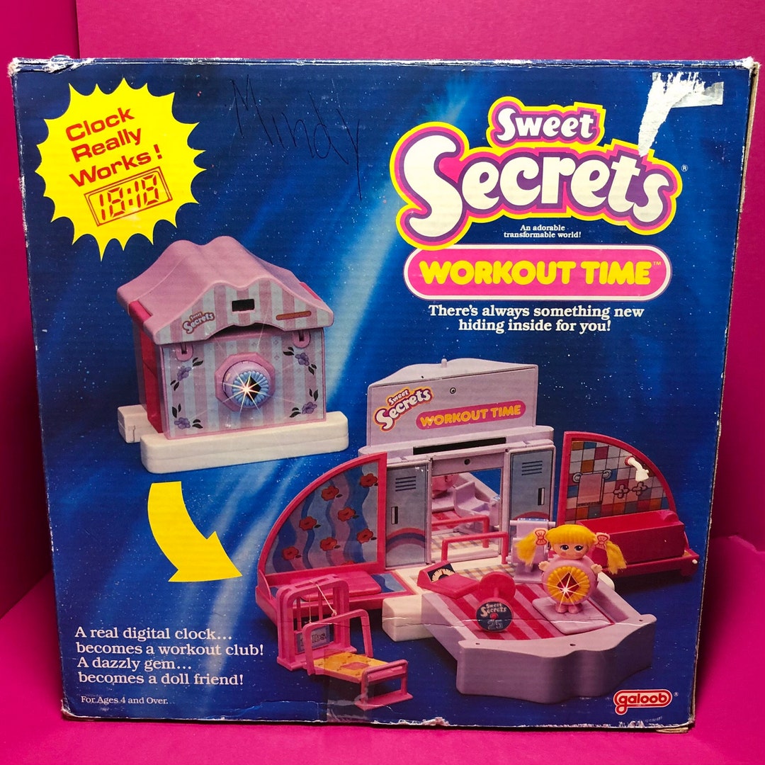 Rare 80s Sweet Secrets WORKOUT TIME Alarm Clock Playset With Doll ...